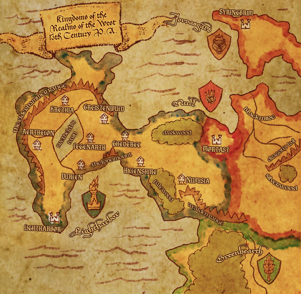 Kingdoms of the Realms of the West, 13th Century Maps